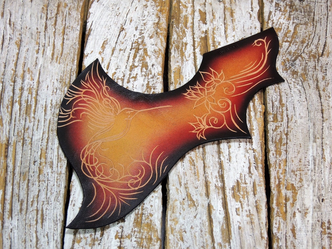Carved Leather Pick Guard for Gibson Hummingbird for Gibson Hummingbird ...