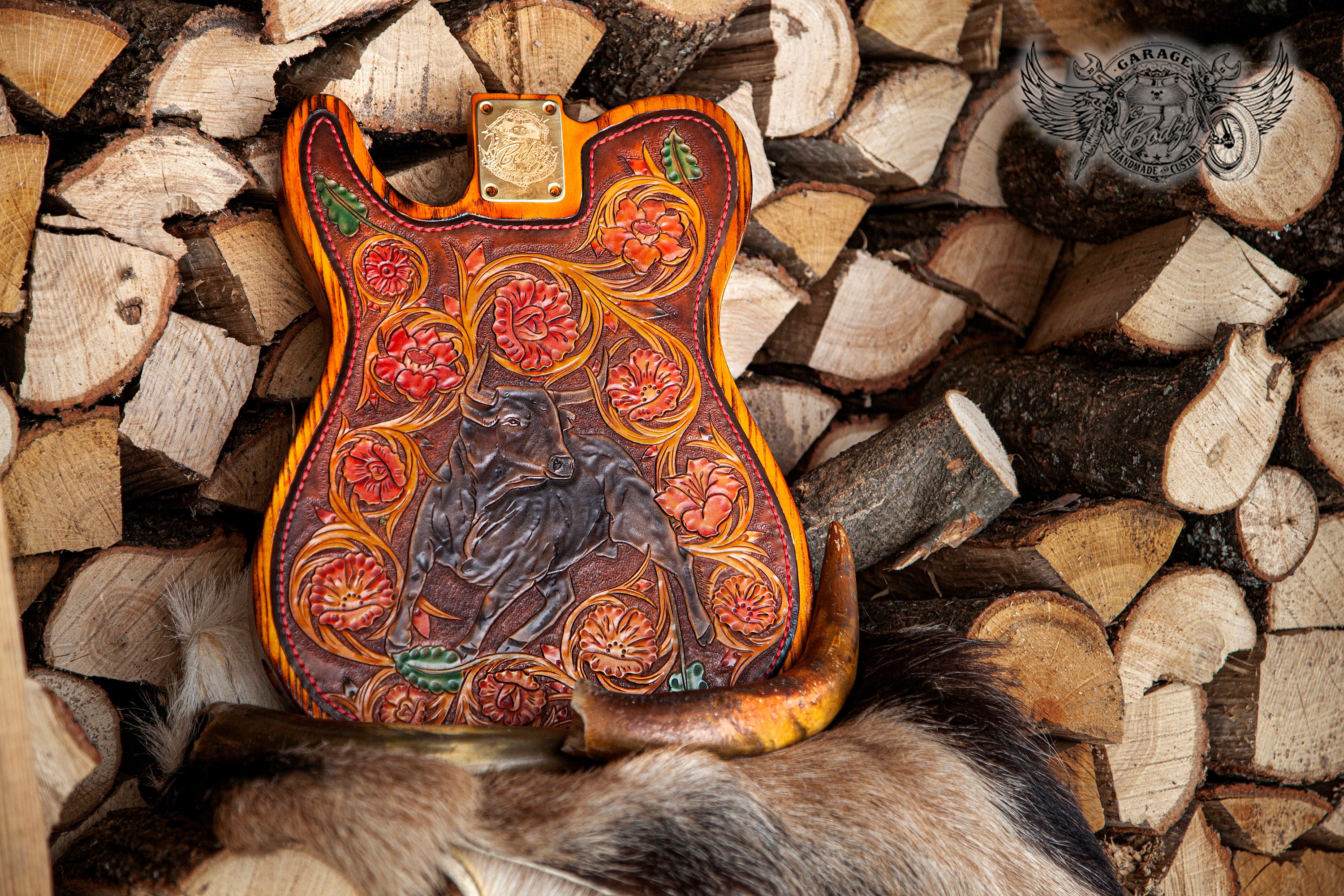 Carved Leather Covered Telecaster Body / Carved Leather Bound ...