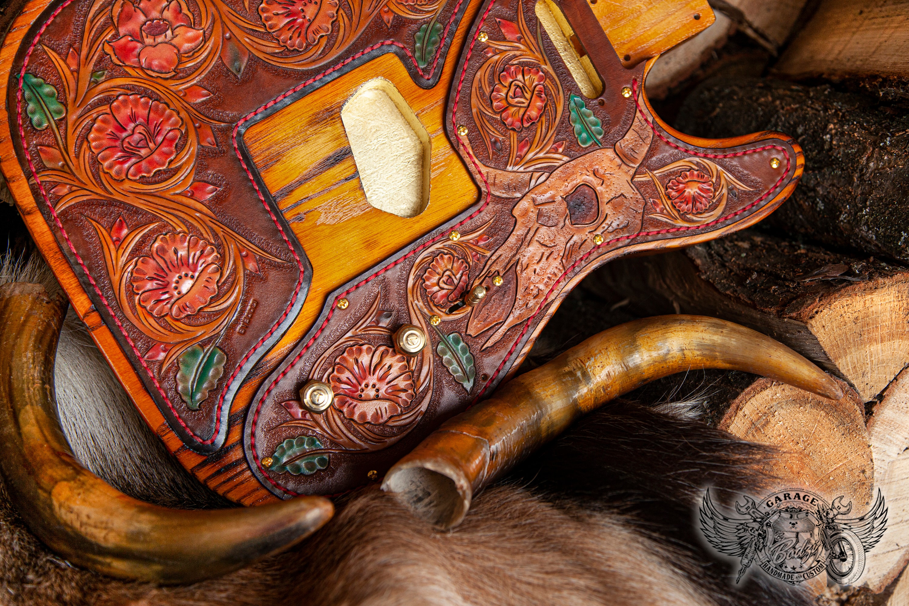 Carved Leather Covered Telecaster Body / Carved Leather Bound ...