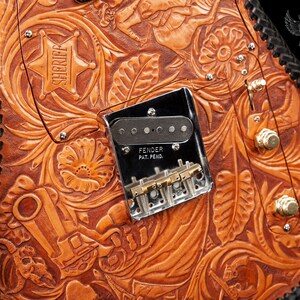 Carved Leather Bound Telecaster Guitar Body / Handtooled Leather Texas ...