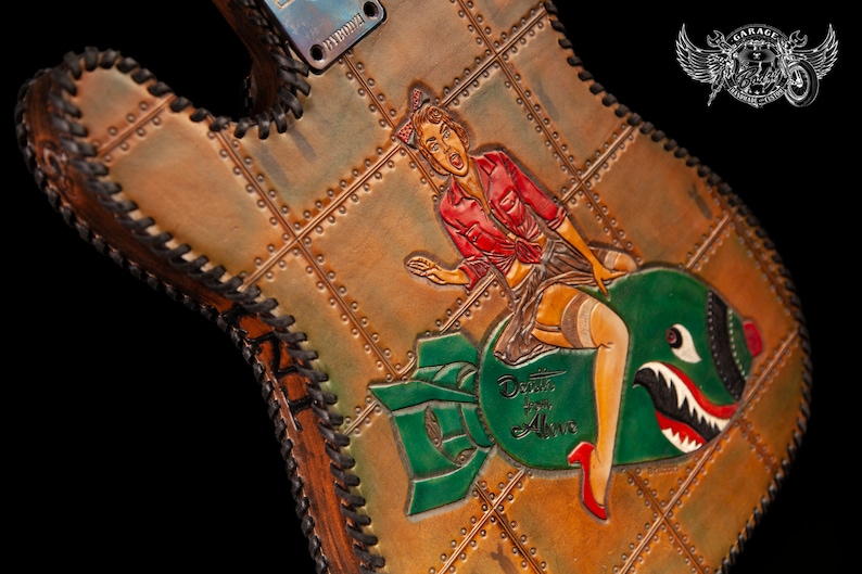 Carved Leather Bound Telecaster Body / Leather Bound Guitar / - Etsy