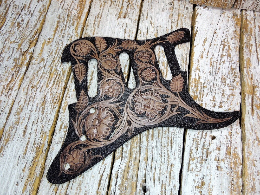 Custom Pickguard for Stratocaster - Leather Black Unique Stratocaster ...