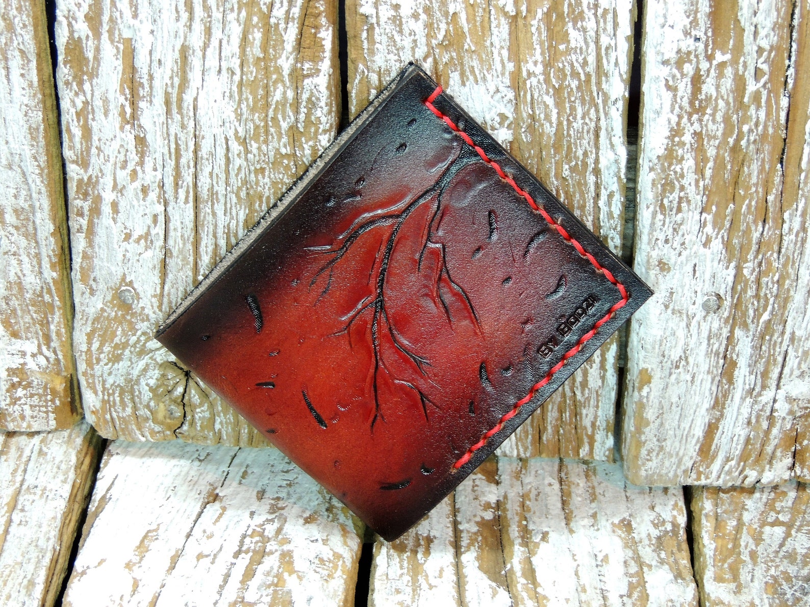 Hand-tooled Leather Wallet / Handmade Leather Wallet / | Etsy