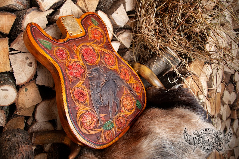 Carved Leather Covered Telecaster Body / Carved Leather Bound ...