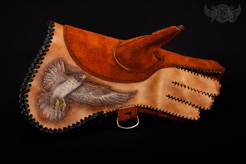 Handmade Leather Falconry Glove / Hand Tooled Leather Falconry - Etsy