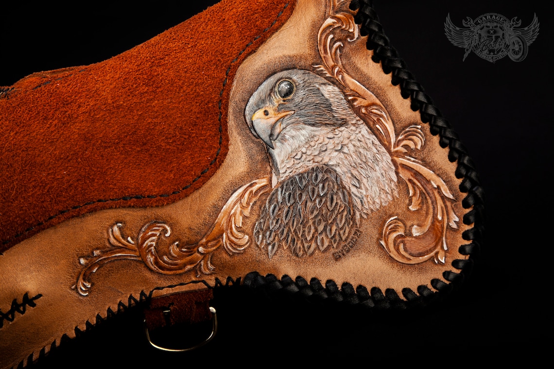 Handmade Leather Falconry Glove / Hand Tooled Leather Falconry | Etsy