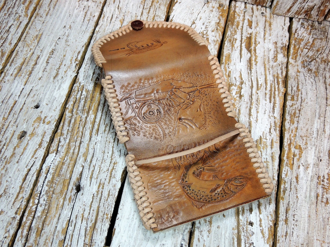 Fly Fishing Wallet / Leather Wallet for Flies / Leather Fly - Etsy