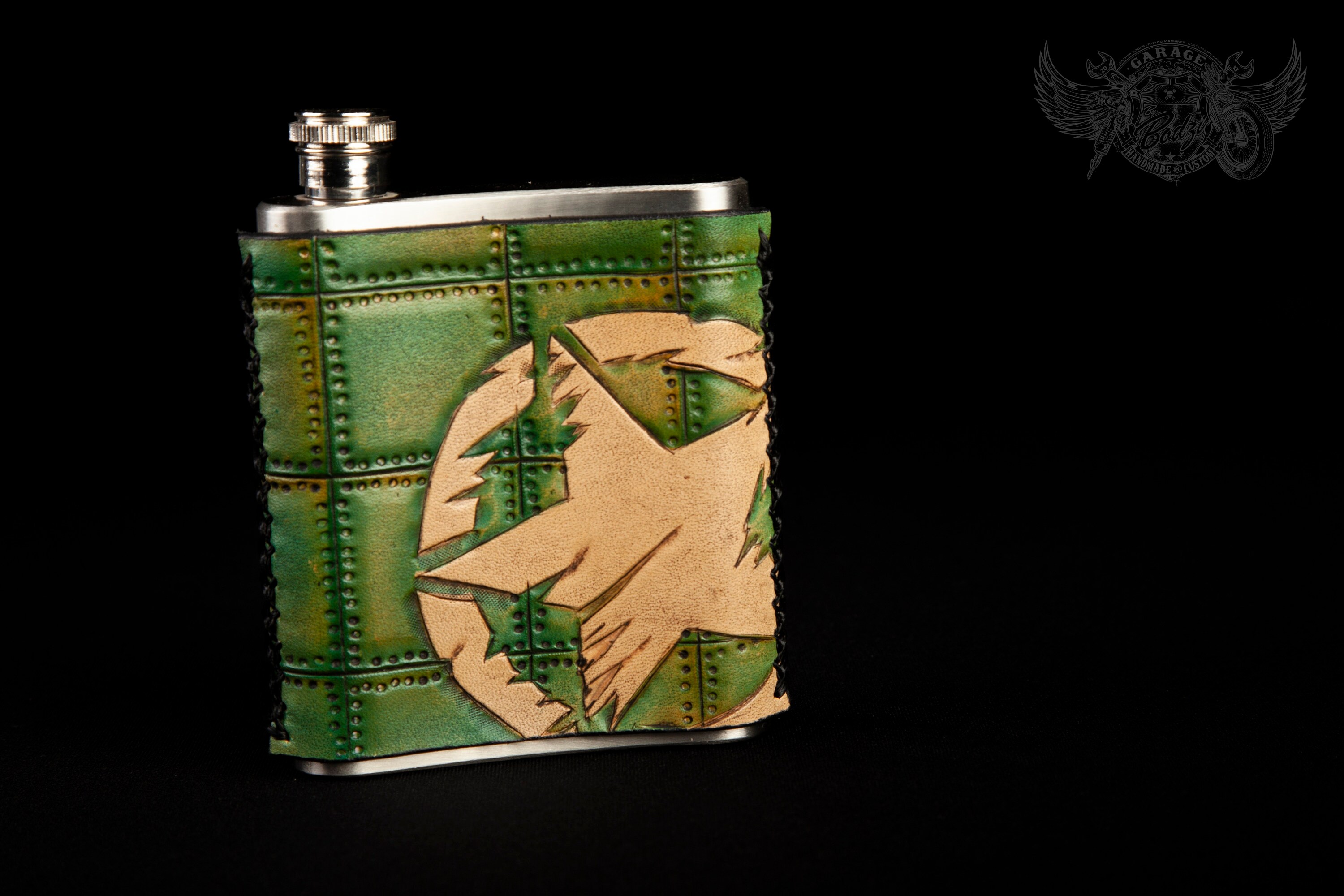 Carved Leather Flask Cover With Stainless Steel Flask / Gift - Etsy UK