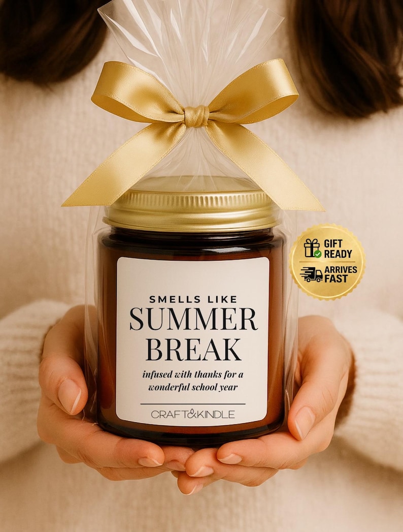 Summer Break Teacher Gift Candle, End of School Year Gift Candle ...
