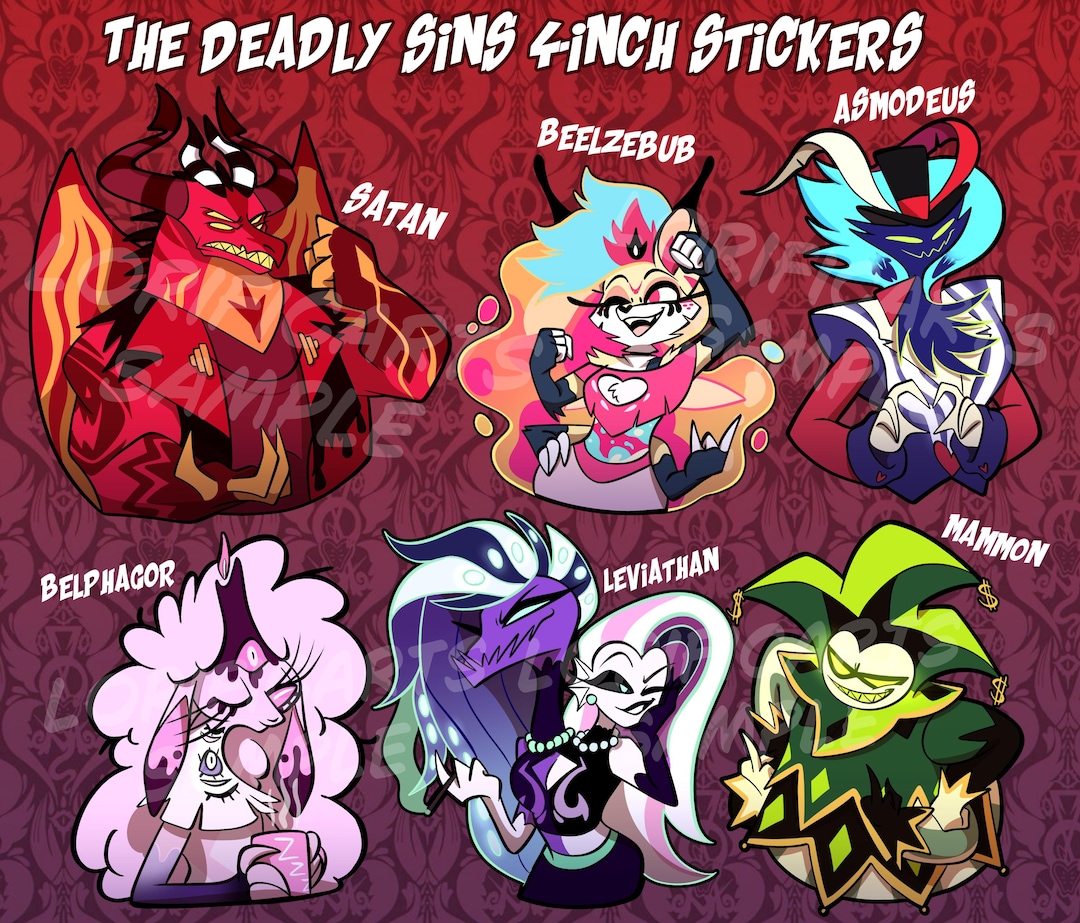 Helluva Boss - the Deadly Sins - 4-inch Stickers - Etsy