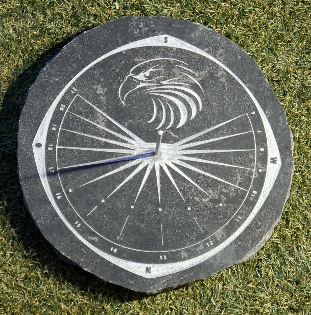Sundial / Eagle / Limestone Plate Motif Recessed Incorporated Silver ...