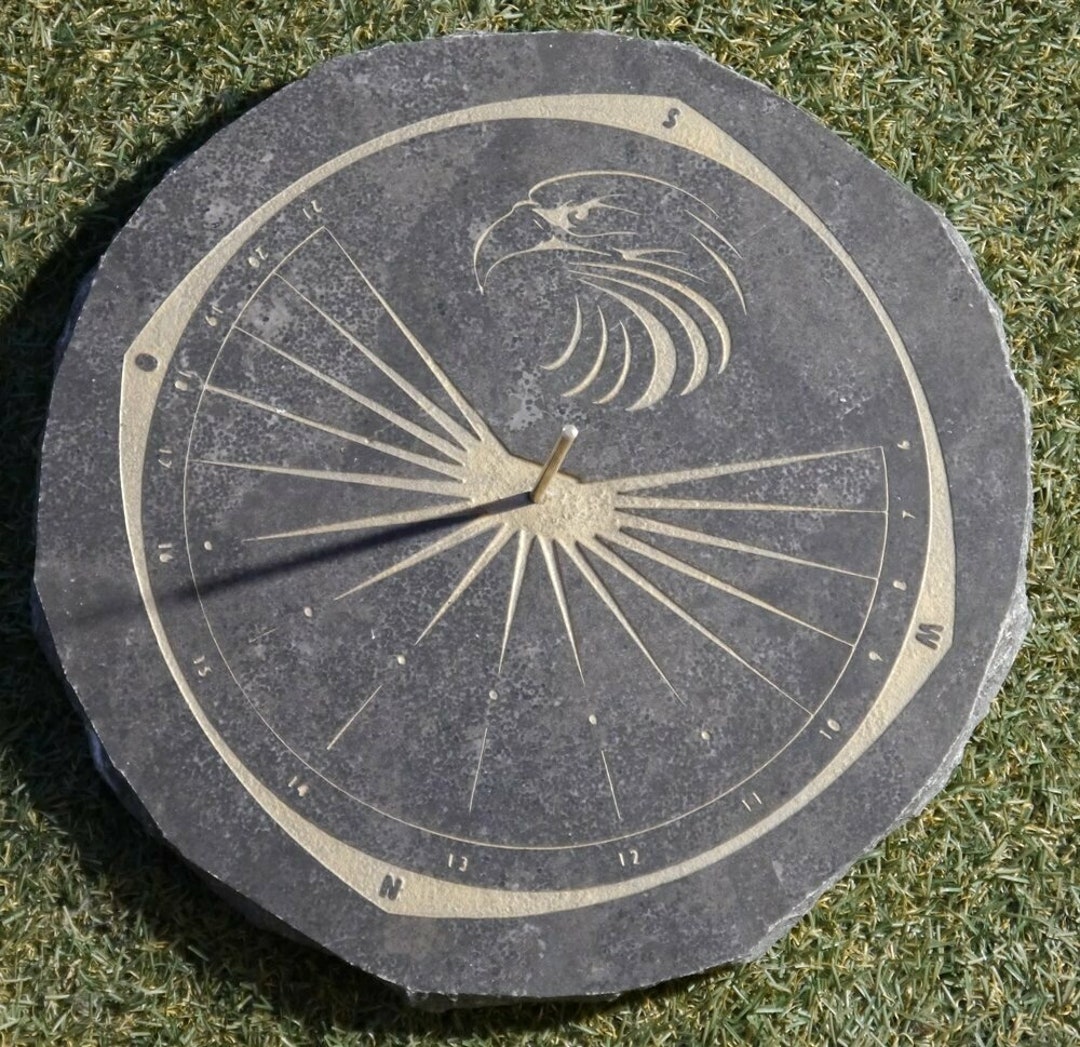 Sundial / Eagle / Limestone Plate Motif Recessed Incorporated Gold ...