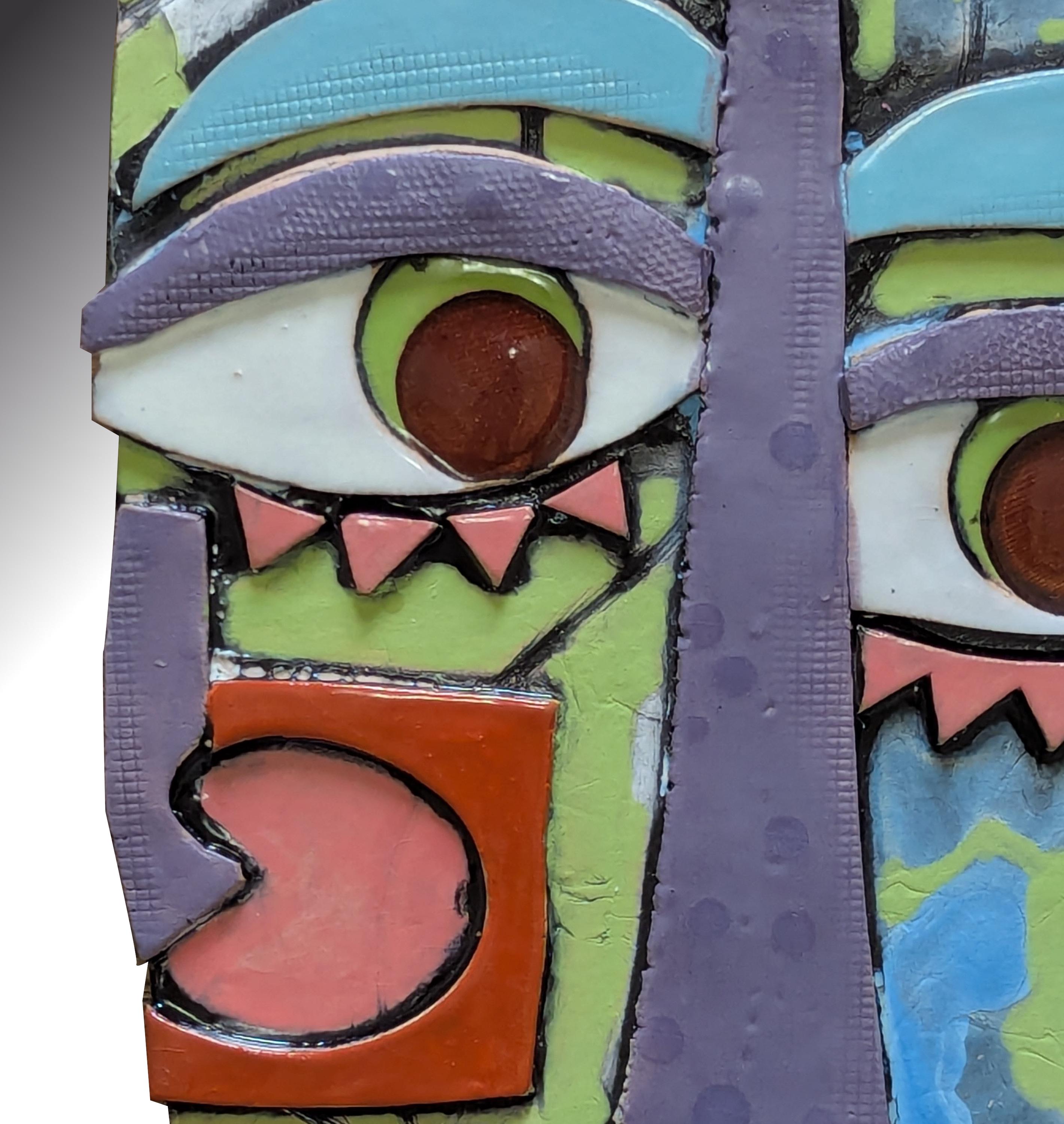 Abstract Colorful Face Art Mask Set Handmade Ceramic Wall Decor - Etsy