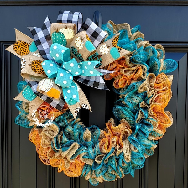 Teal Wreath - Etsy