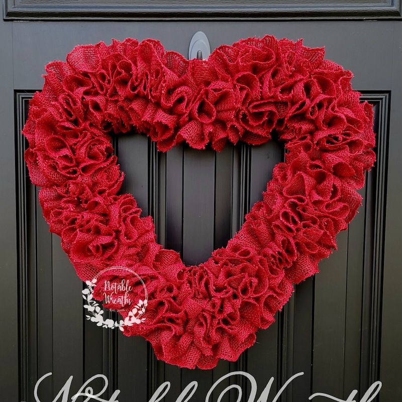 Red Valentines Heart Wreath - Etsy