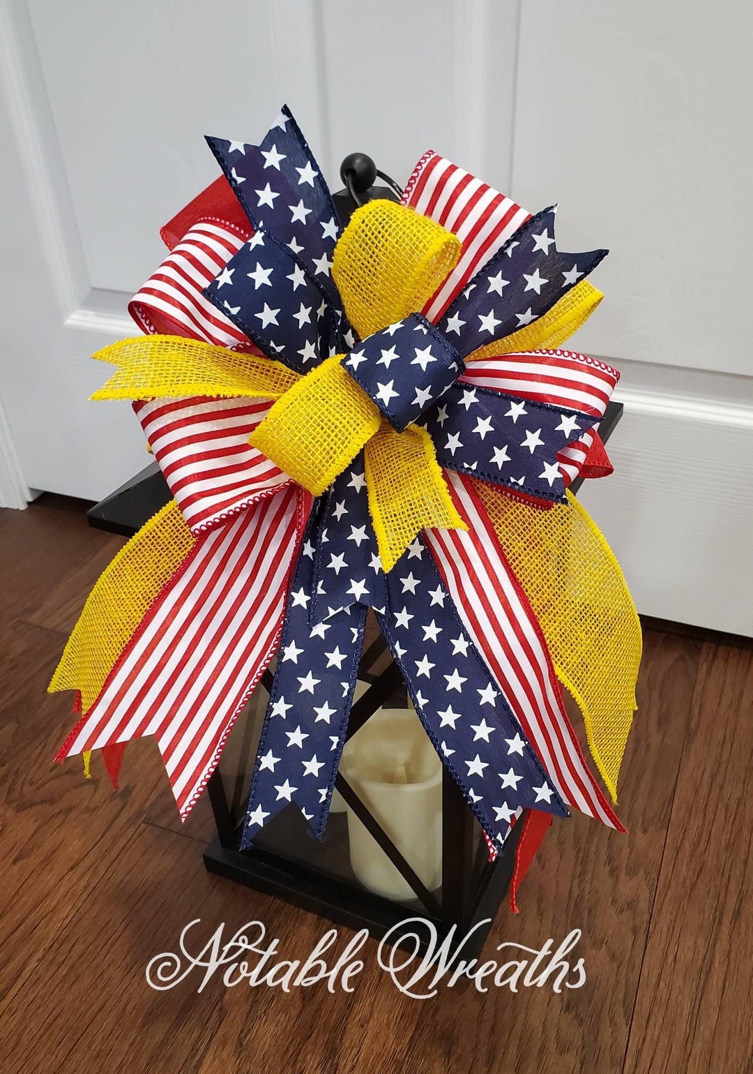 Deployment Bow, Deployment Ribbon, Patriotic Bow, Yellow Support Our ...