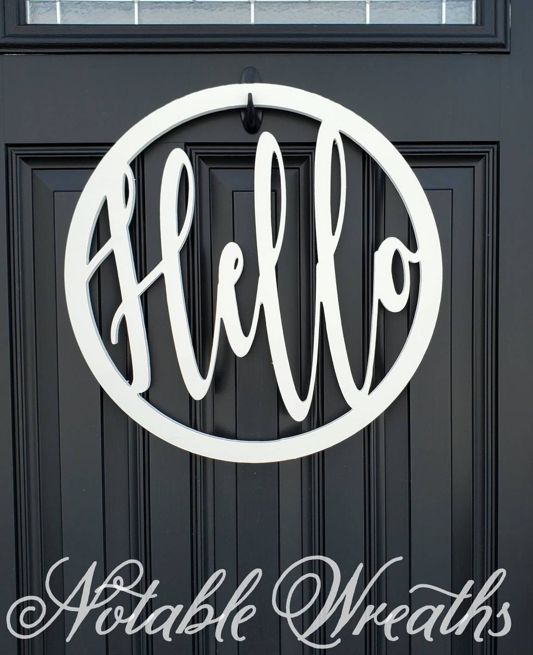 Hello Door Sign, Hello Door Hanger, Hello Weatherproof Door Hanger for ...