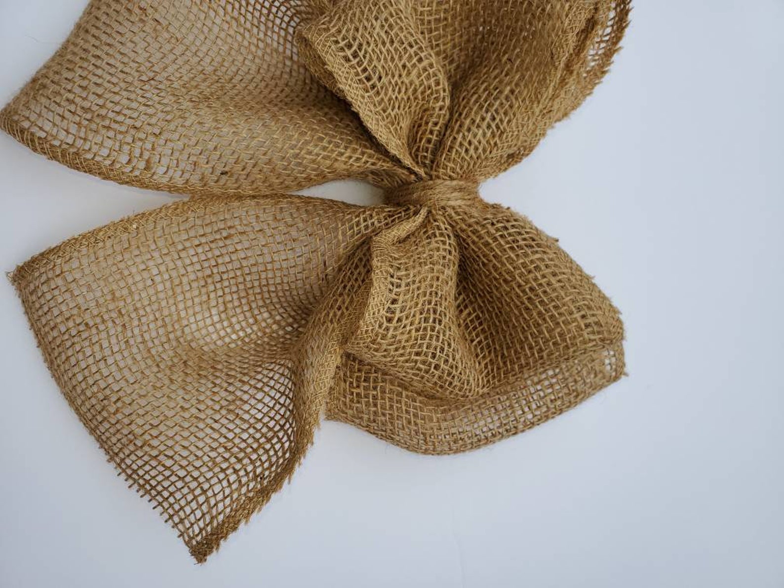 Natural Burlap Bow: Farmhouse Decor (8" W) - Etsy