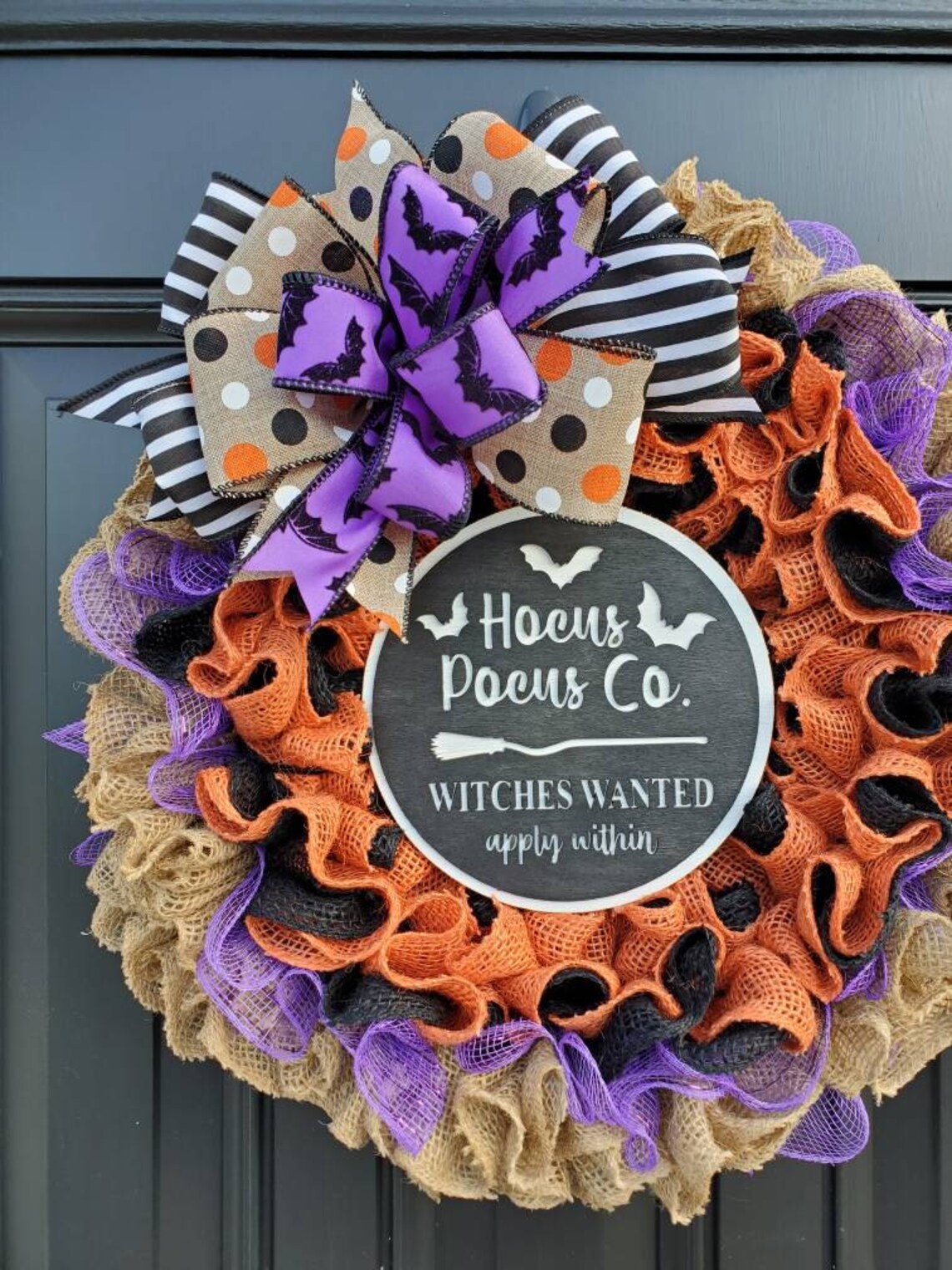 Hocus Pocus Halloween Wreath Bat Decor Witch Signs - Etsy