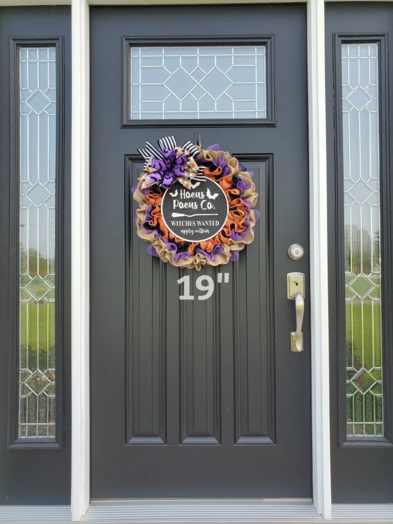 Hocus Pocus Halloween Wreath Bat Decor Witch Signs - Etsy