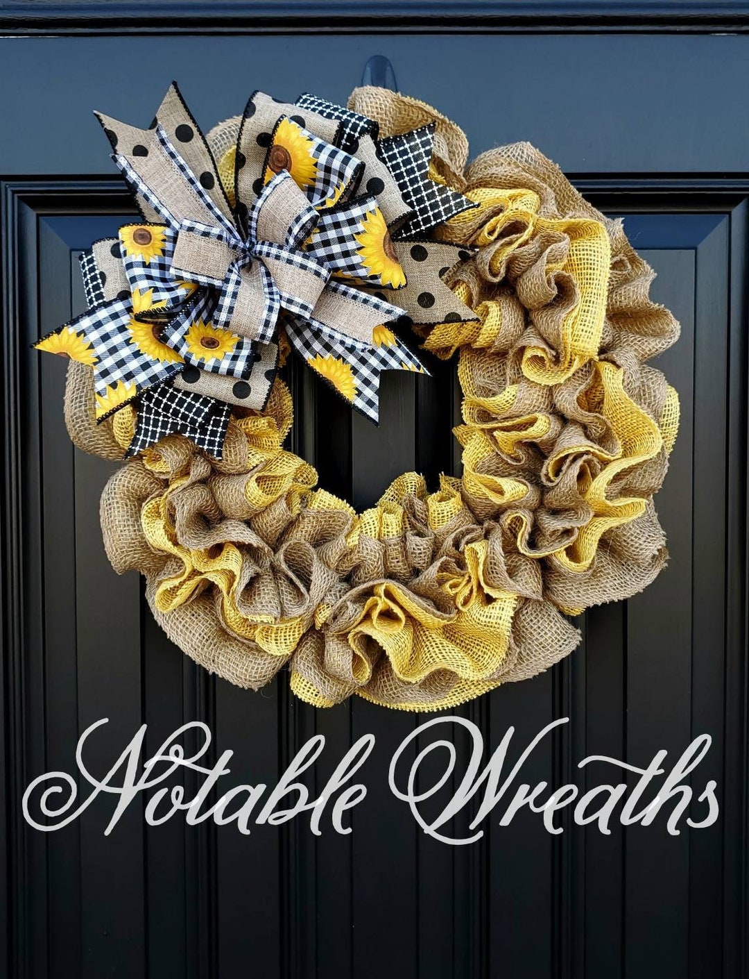 Sunflower Burlap Wreath: Summer Front Door Decor - Etsy