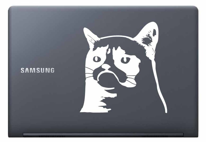 Grumpy Cute Cat Vinyl Decal Sticker for Car Window Wall Laptop - Etsy