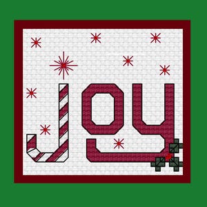 Holiday Joy Cross-stitch, Christmas Pattern, Candy Cane, Stocking ...