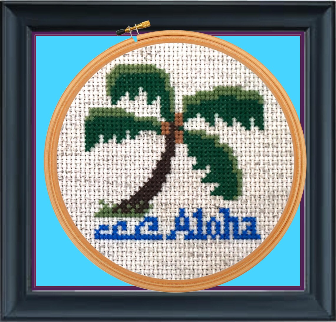 Aloha Palm Tree Cross-stitch Pattern, Beach, Travel, Hawaii, Island ...