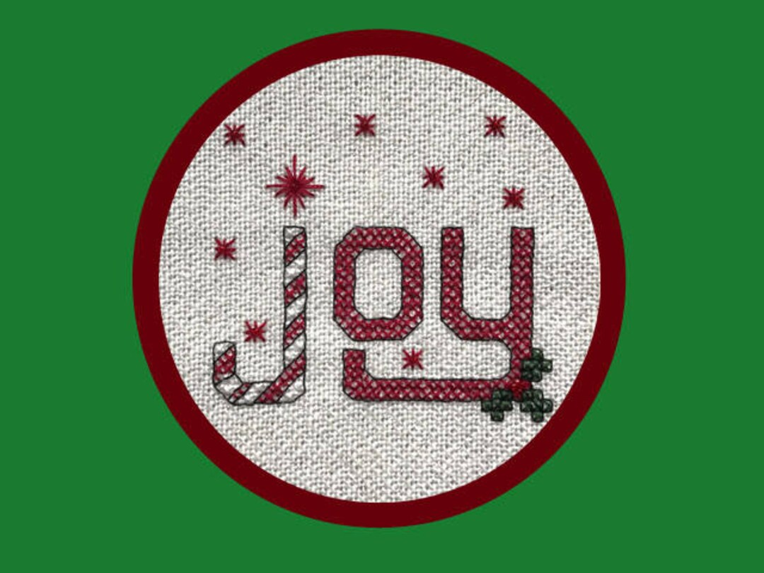 Holiday Joy Cross-stitch, Christmas Pattern, Candy Cane, Stocking ...