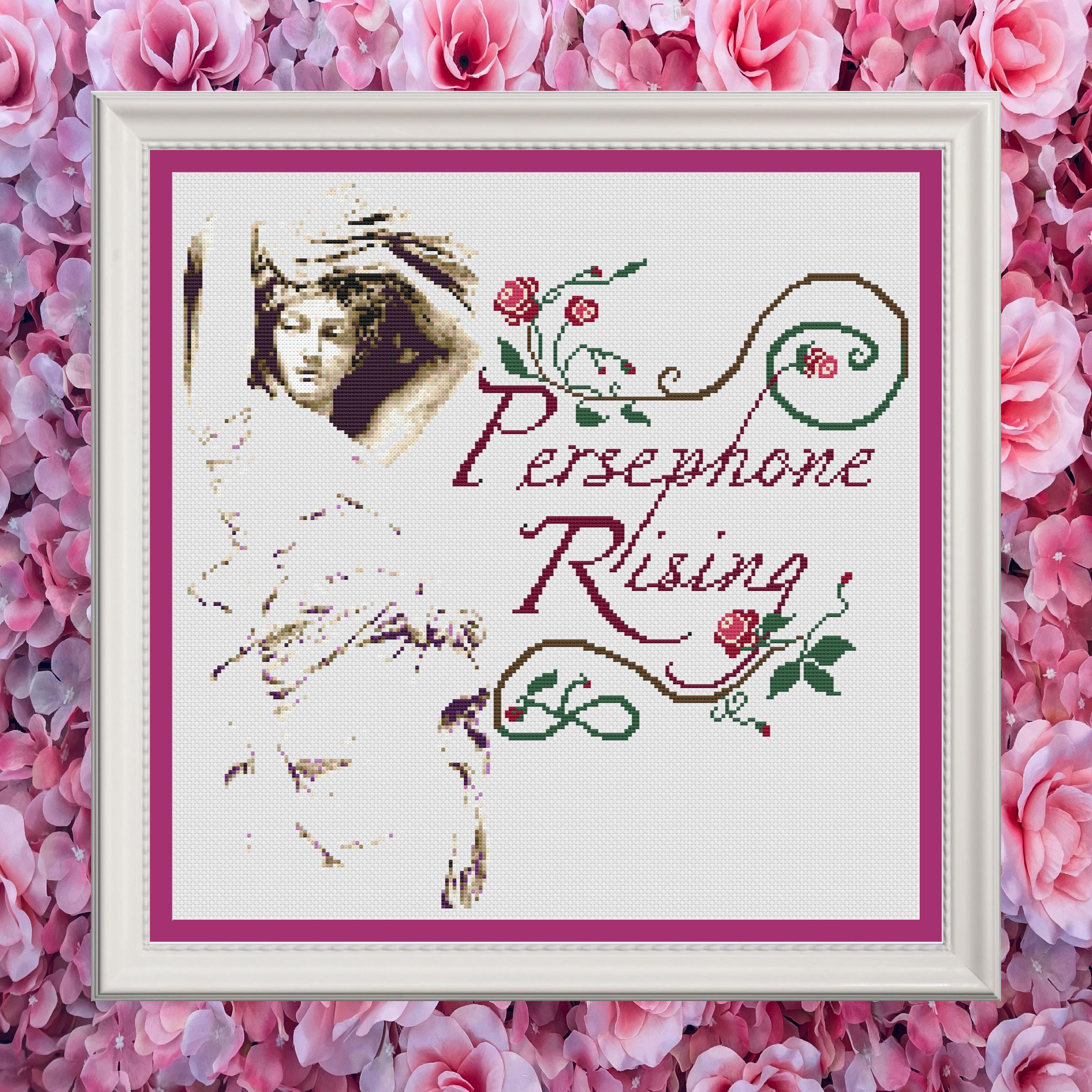 Persephone Rising Cross Stitch Pattern: Greek Goddess, Roses (PDF ...