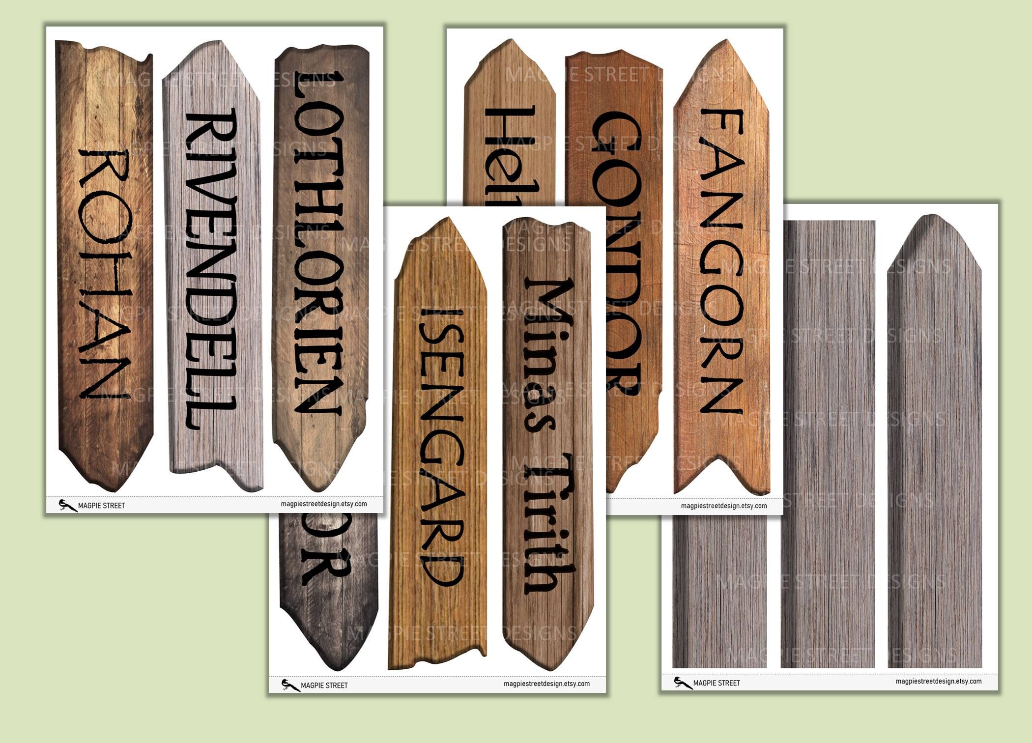 Printable Wooden Arrow Signs / Library Decor / PDF Digital Instant ...
