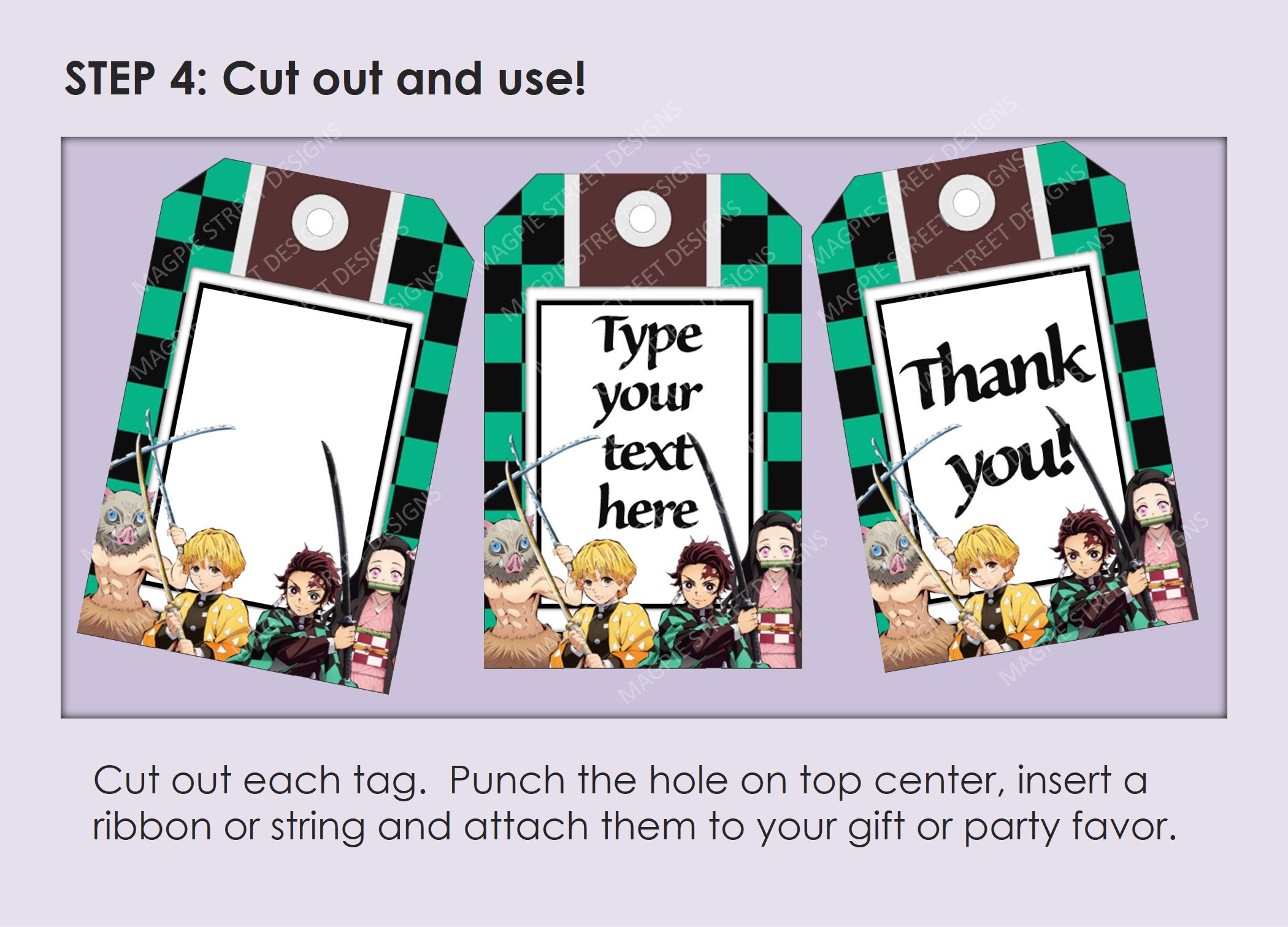 Japanese Anime Party Favor Tags / Japanese Manga Printable Gift Tags ...