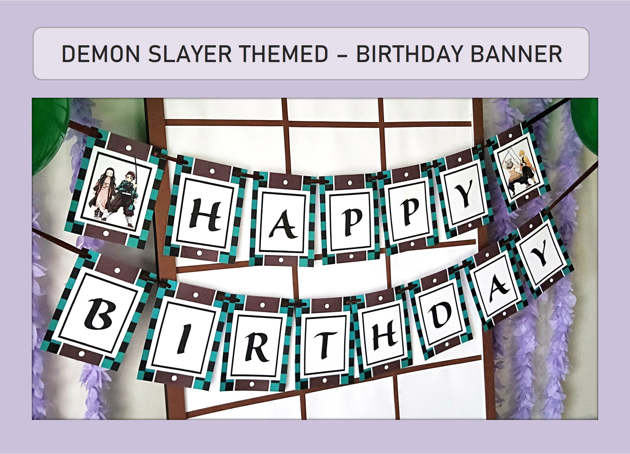 Japanese Anime Theme Printable Happy Birthday Banner / DIY Party Decors ...