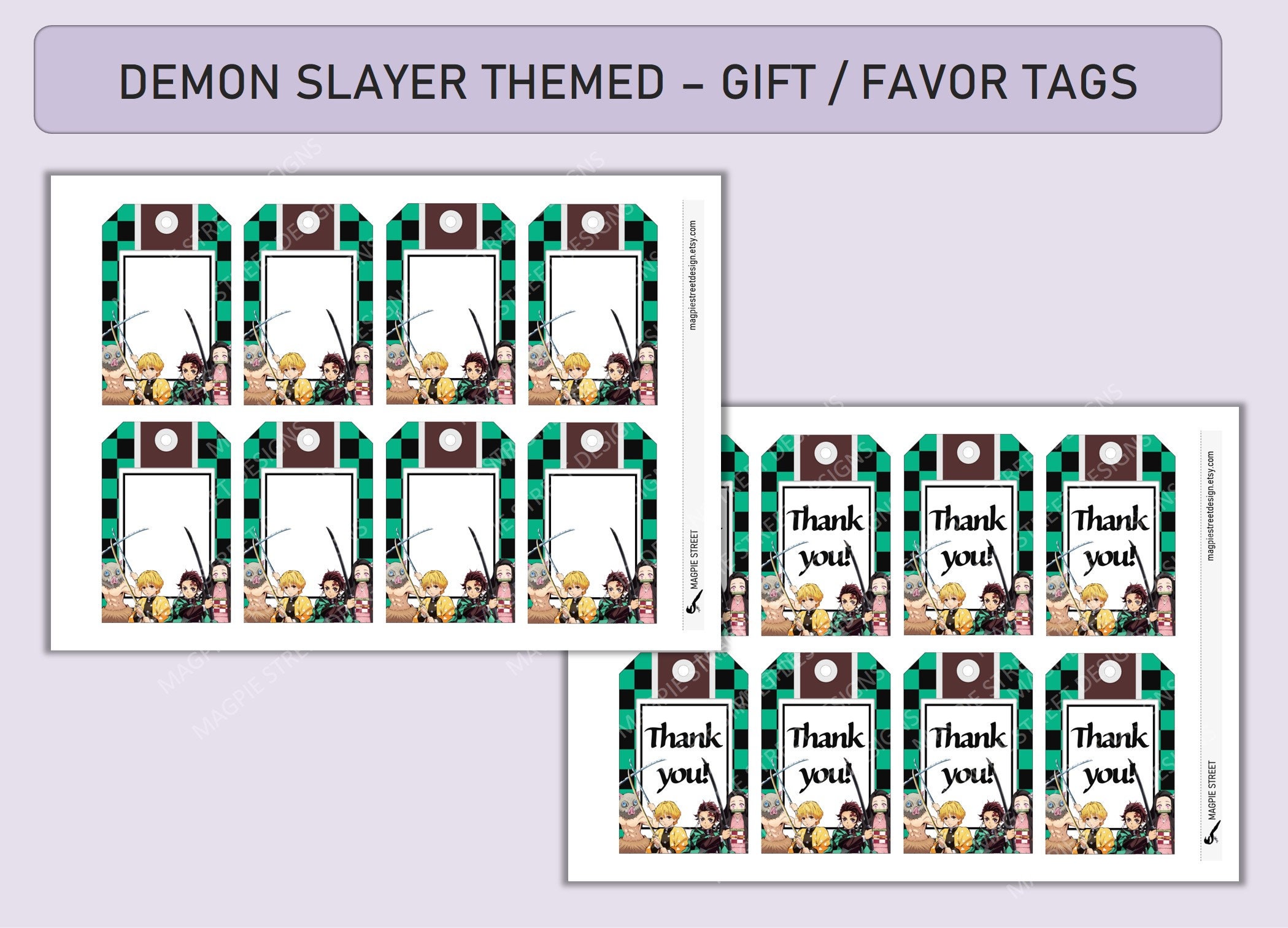 Japanese Anime Party Favor Tags / Japanese Manga Printable Gift Tags ...