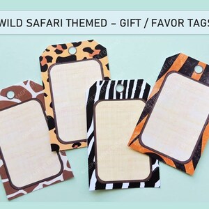 African Safari Party Favor Tags / Jungle Adventure Wildlife Printable ...