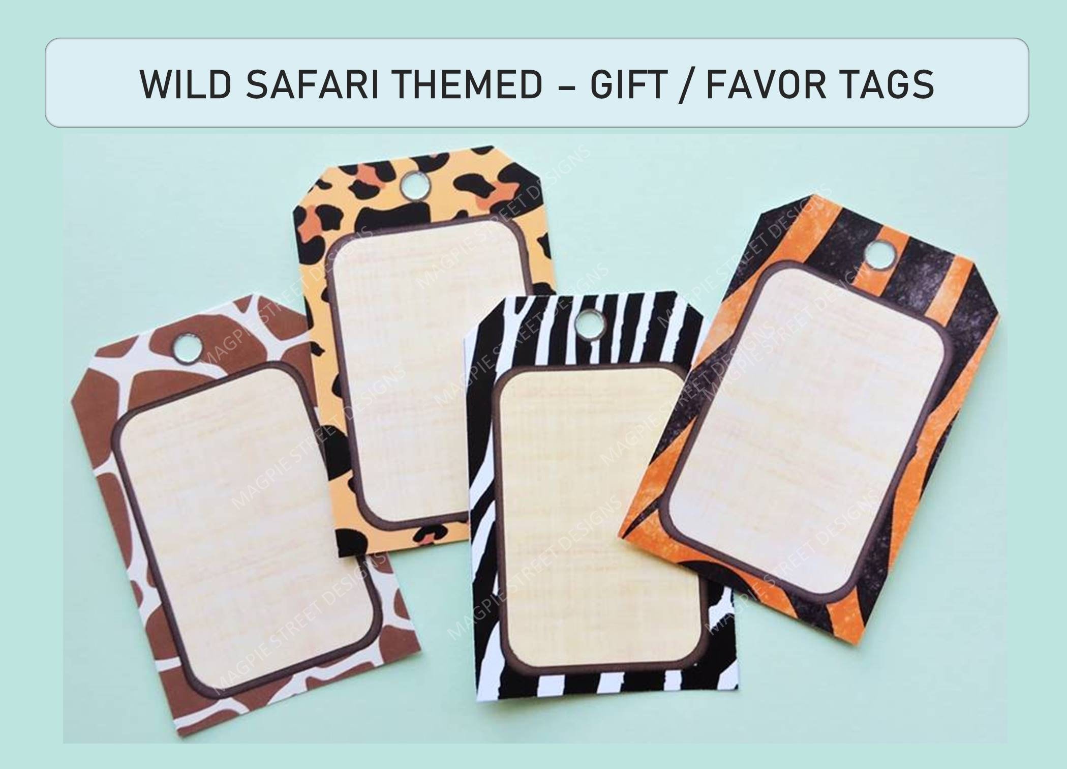 African Safari Party Favor Tags / Jungle Adventure Wildlife - Etsy