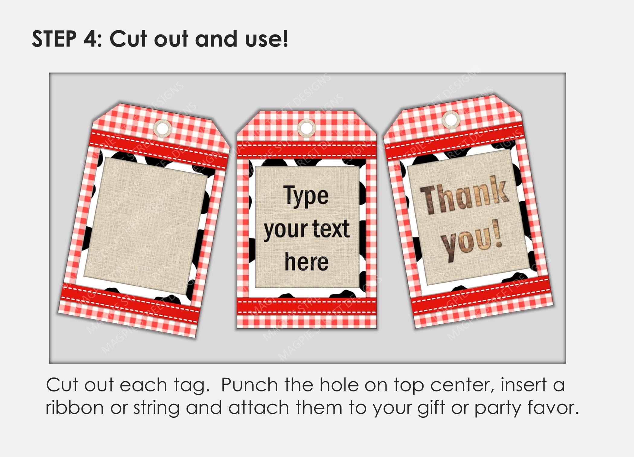 Farm Rustic Country Party Favor Tags / Western Cowboy Printable Gift ...