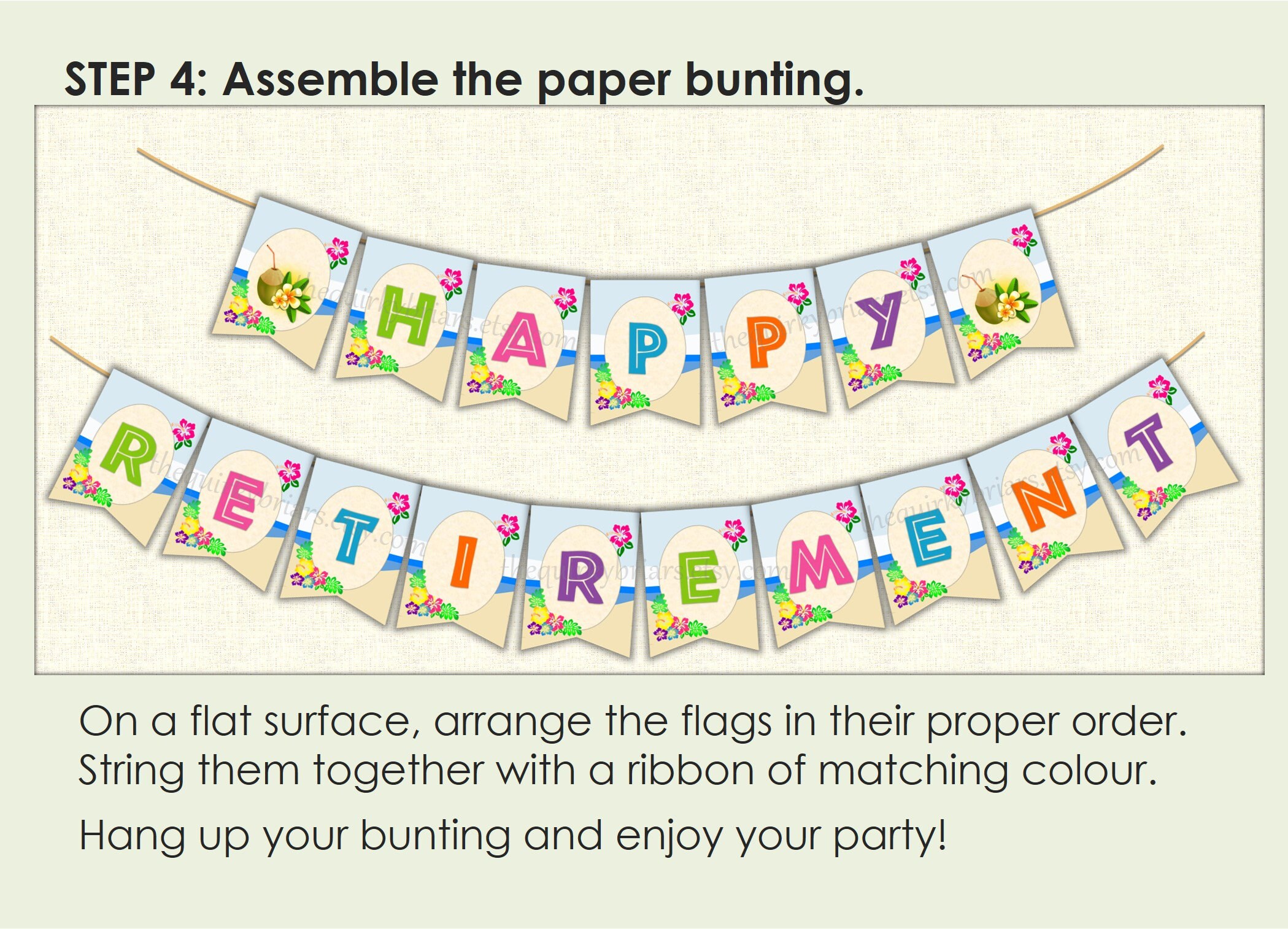 Hawaiian Luau Tropical Beach Theme Happy Retirement Printable Banner ...