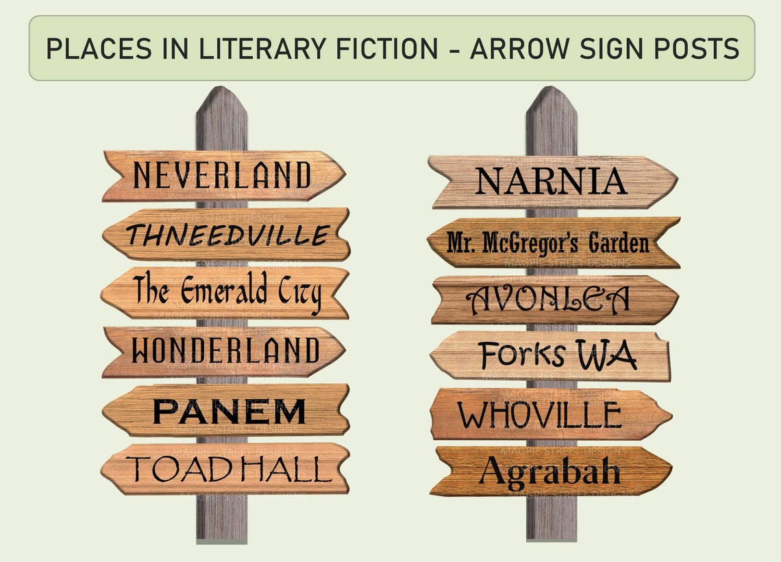 Printable Wooden Arrow Signs / Classroom Library Home Office Decor ...