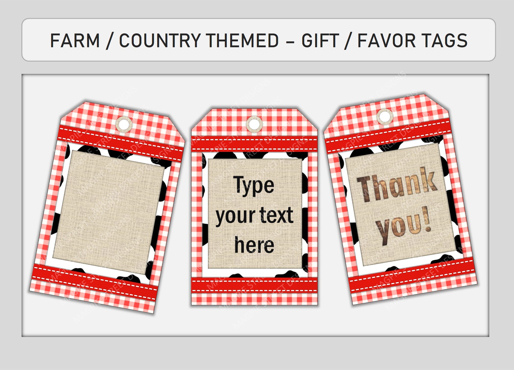 Farm Rustic Country Party Favor Tags / Western Cowboy Printable Gift ...