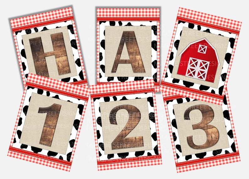 Farm Barnyard Party Banner / Printable DIY Complete Alphabet Banner ...