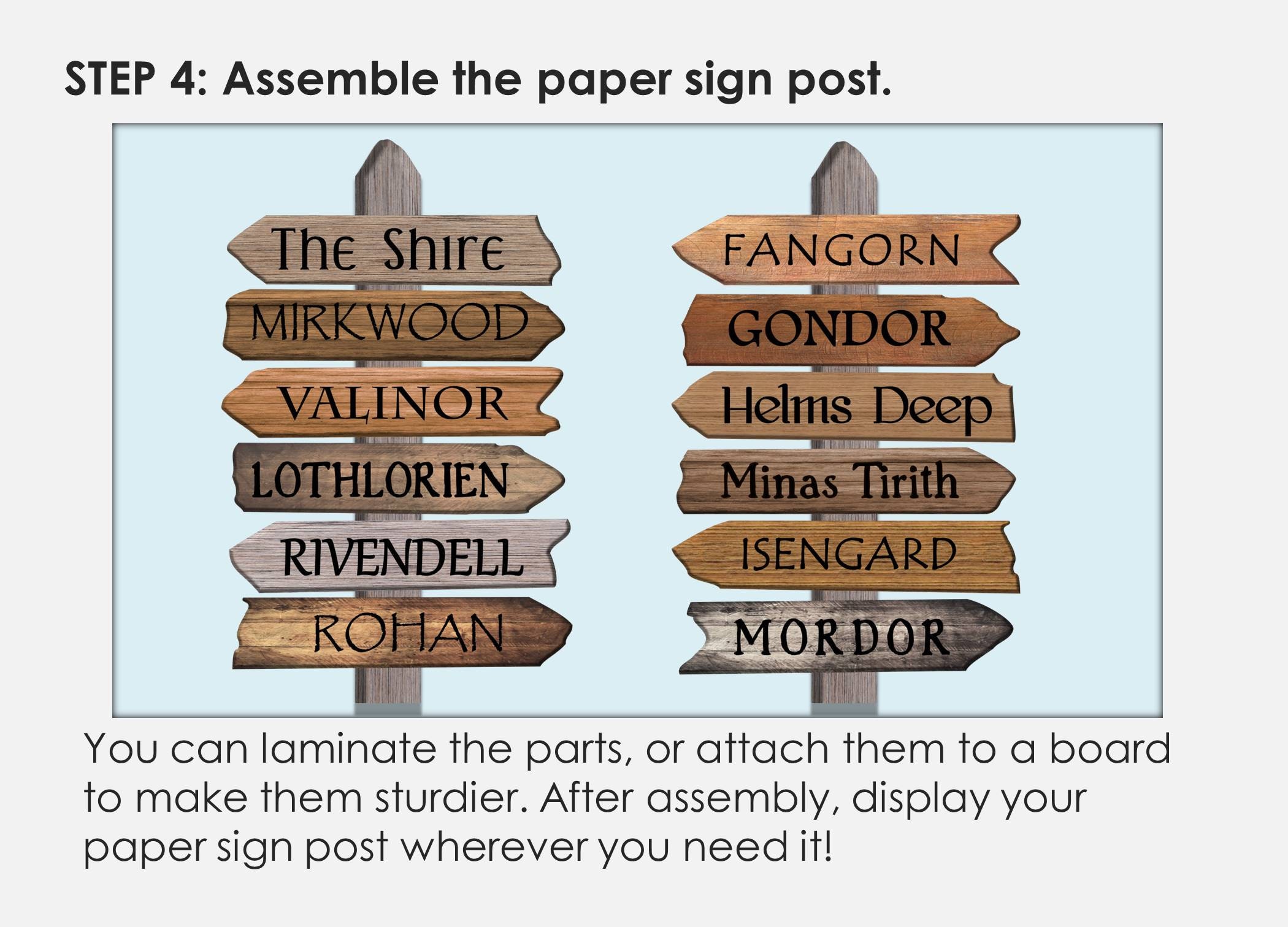 Printable Wooden Arrow Signs / Library Decor / PDF Digital Instant ...
