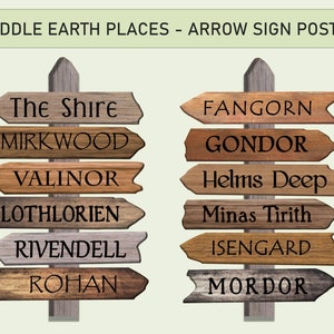 Printable Wooden Arrow Signs / Library Decor / PDF Digital Instant ...