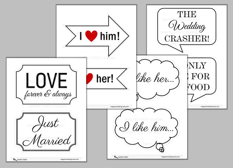 44 Wedding Photo Booth Props / Wedding Reception White Speech Bubbles ...