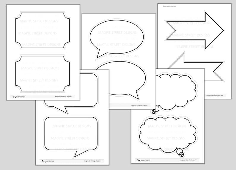 Blank DIY White Photo Booth Props / Custom Speech Bubbles / Wedding ...