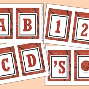 Basketball Printable DIY Custom Banner / Complete Alphabet Ball Sports ...
