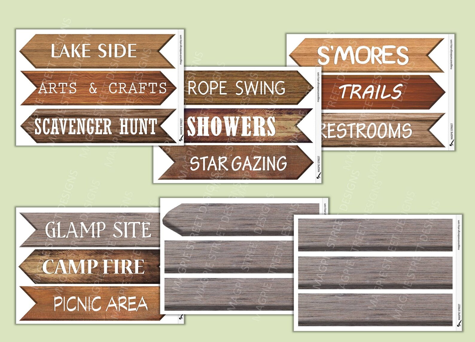 Printable Wooden Arrow Signs / Glamping Party Theme / Glam Festival ...