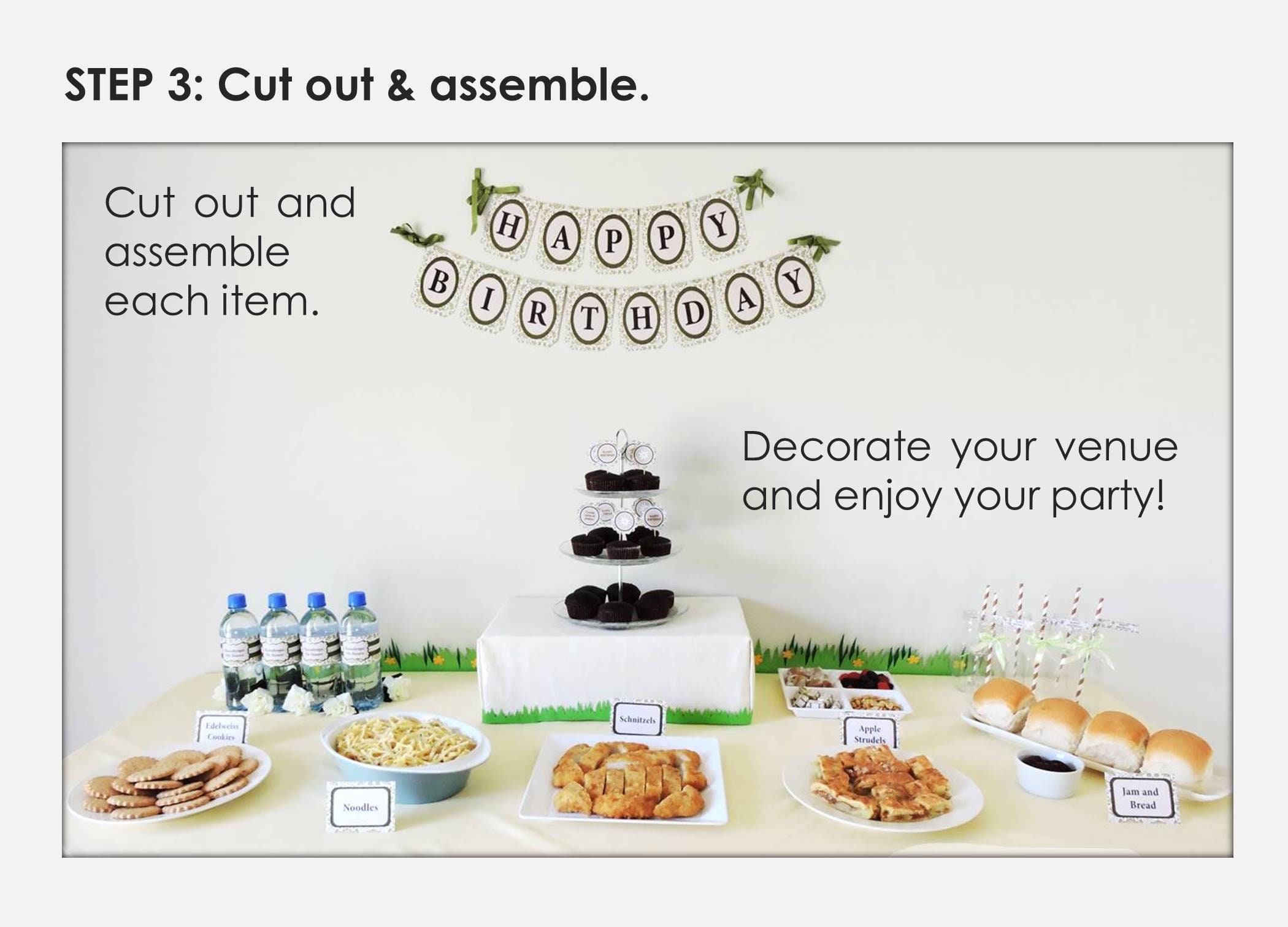 The Sound of Music Inspired Birthday Party Pack / Green Damask ...