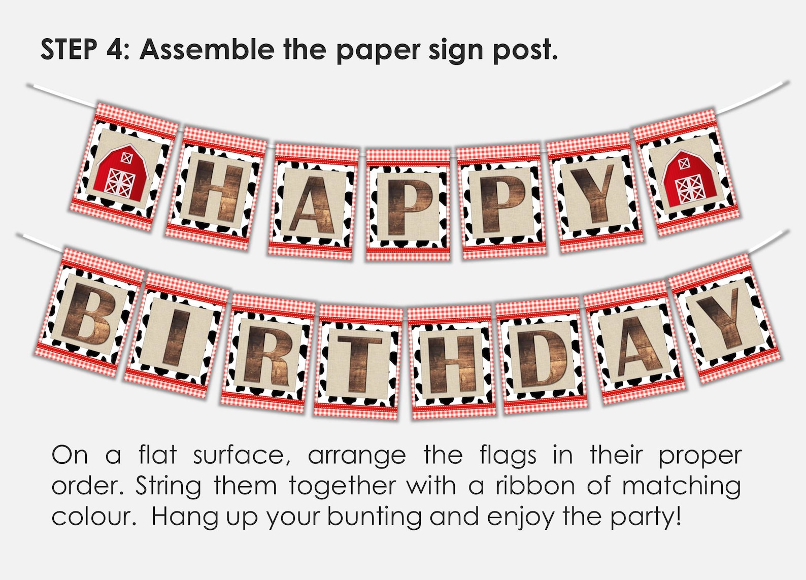 Farm Barnyard Party Banner / Printable DIY Complete Alphabet - Etsy
