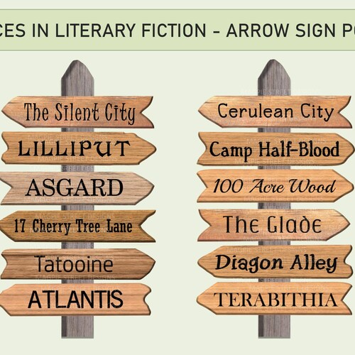 Printable Wooden Arrow Signs / Classroom Library Decor / - Etsy